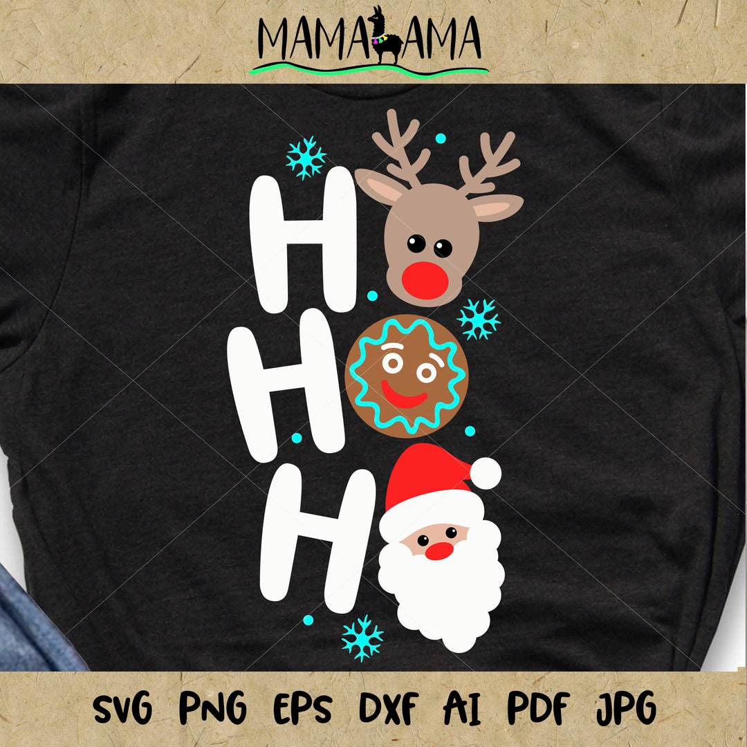 Santa Hohoho Svg File Ho Ho Ho Christmas Deer Santa's Reindeer Antlers ...