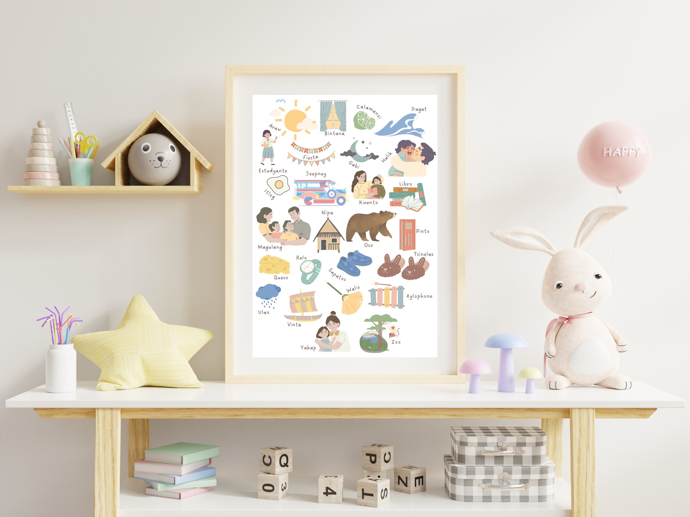 Minimal and Aesthetic Filipino Tagalog Alphabet Poster Digital Download ...