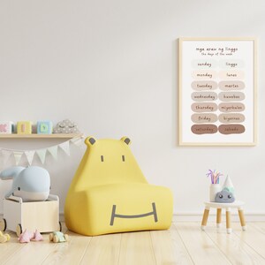 Minimal and Aesthetic Filipino Tagalog Days of the Week Poster Digital ...