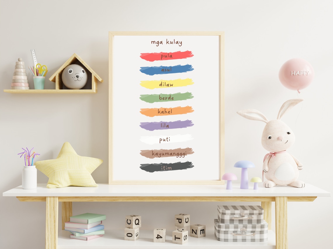 Minimal and Aesthetic Filipino Tagalog Colors Poster Digital - Etsy