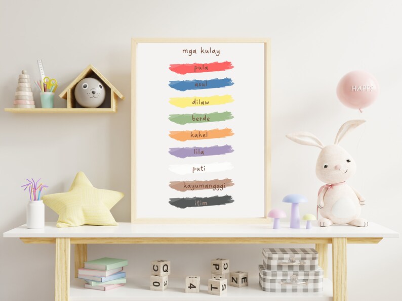 Minimal and Aesthetic Filipino Tagalog Colors Poster Digital Download ...