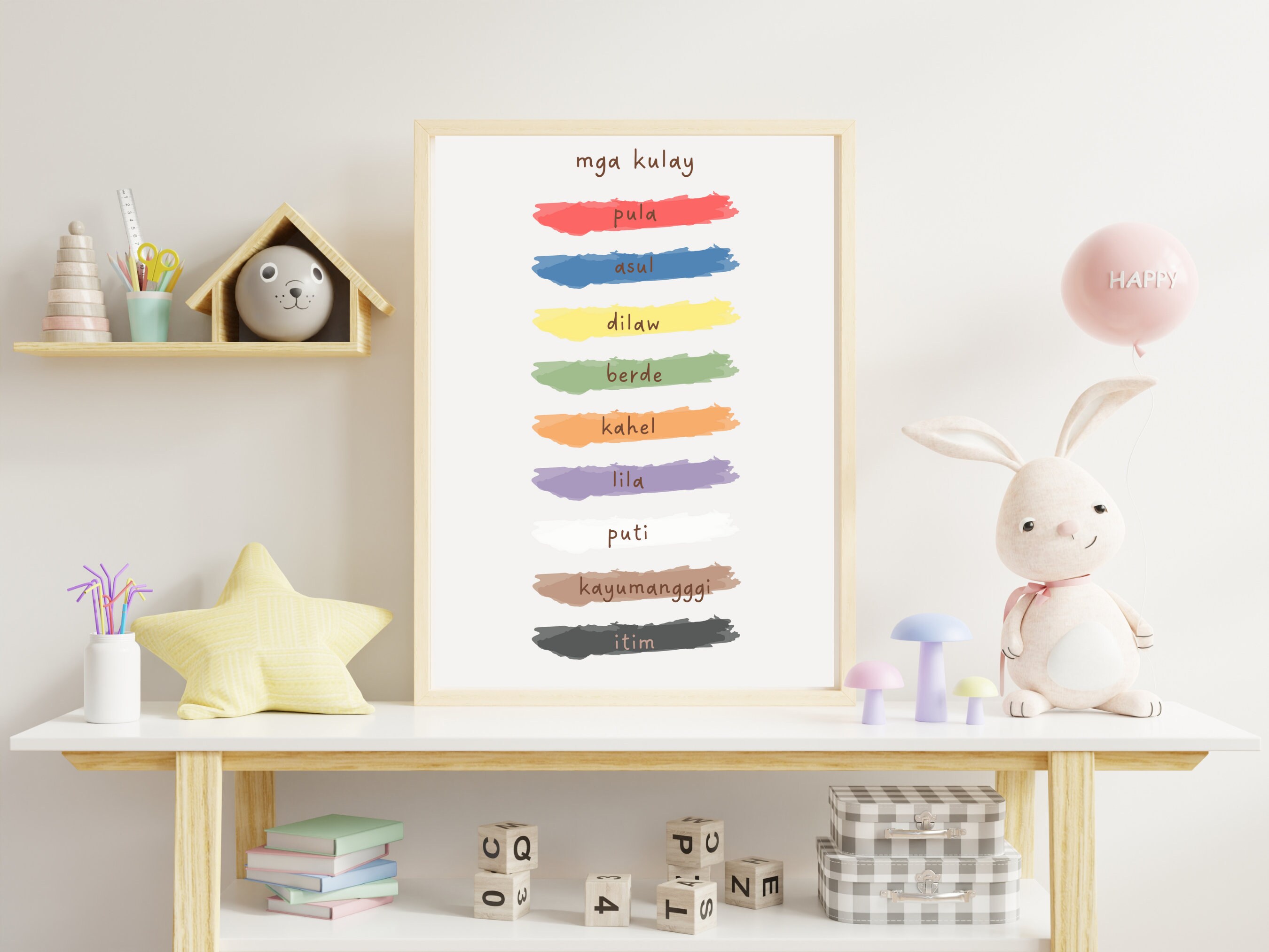 Minimal and Aesthetic Filipino Tagalog Colors Poster Digital Download ...