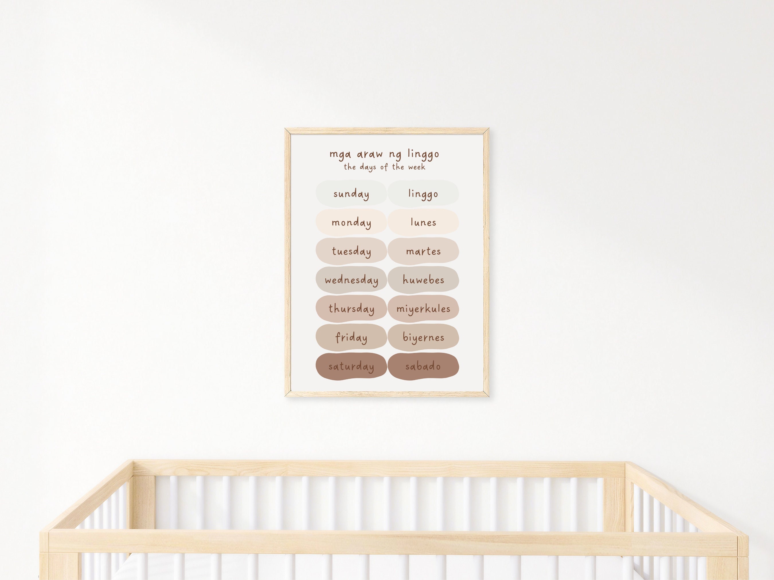 Minimal and Aesthetic Filipino Tagalog Days of the Week Poster Digital ...