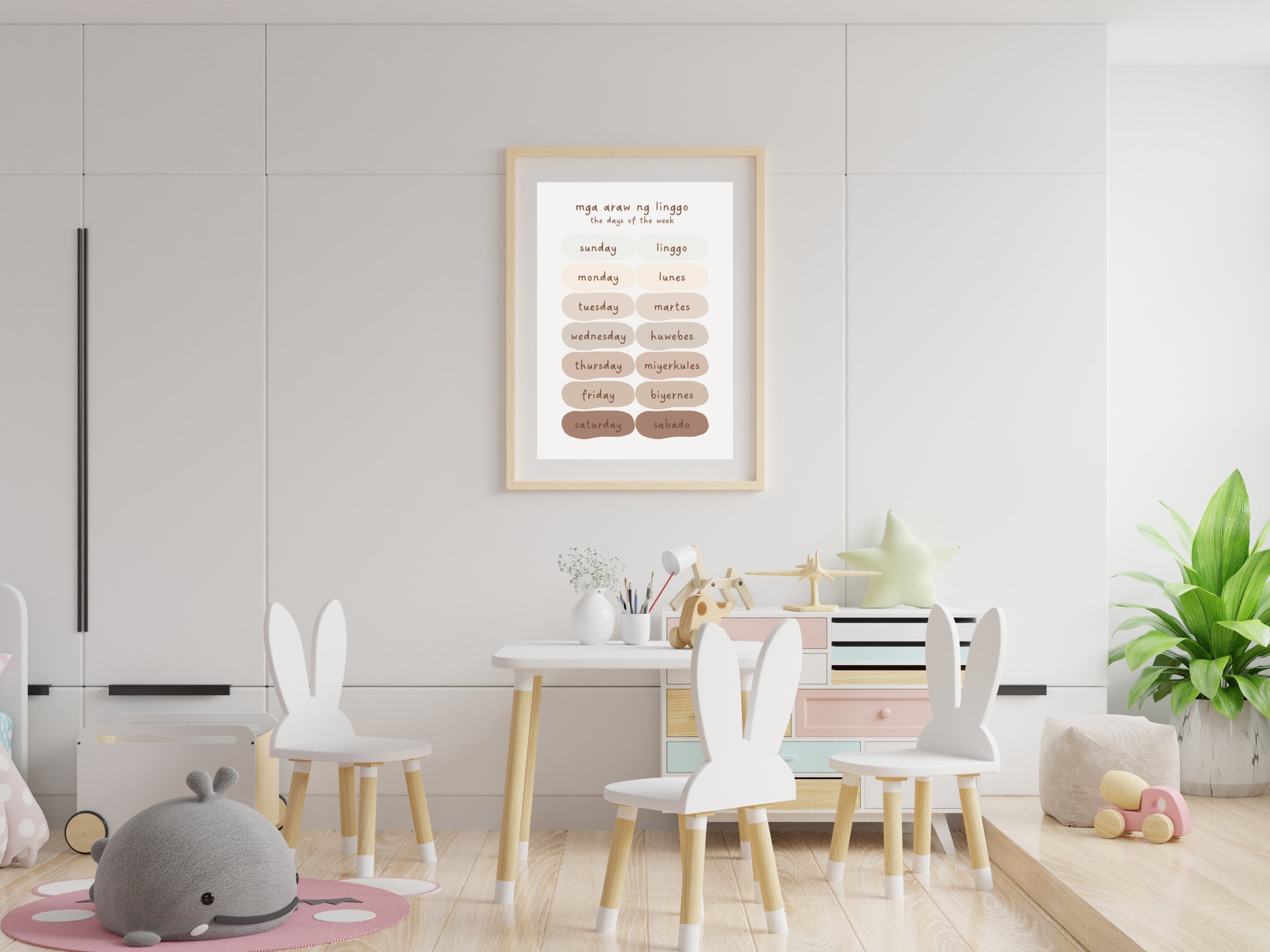 Minimal and Aesthetic Filipino Tagalog Days of the Week Poster Digital ...