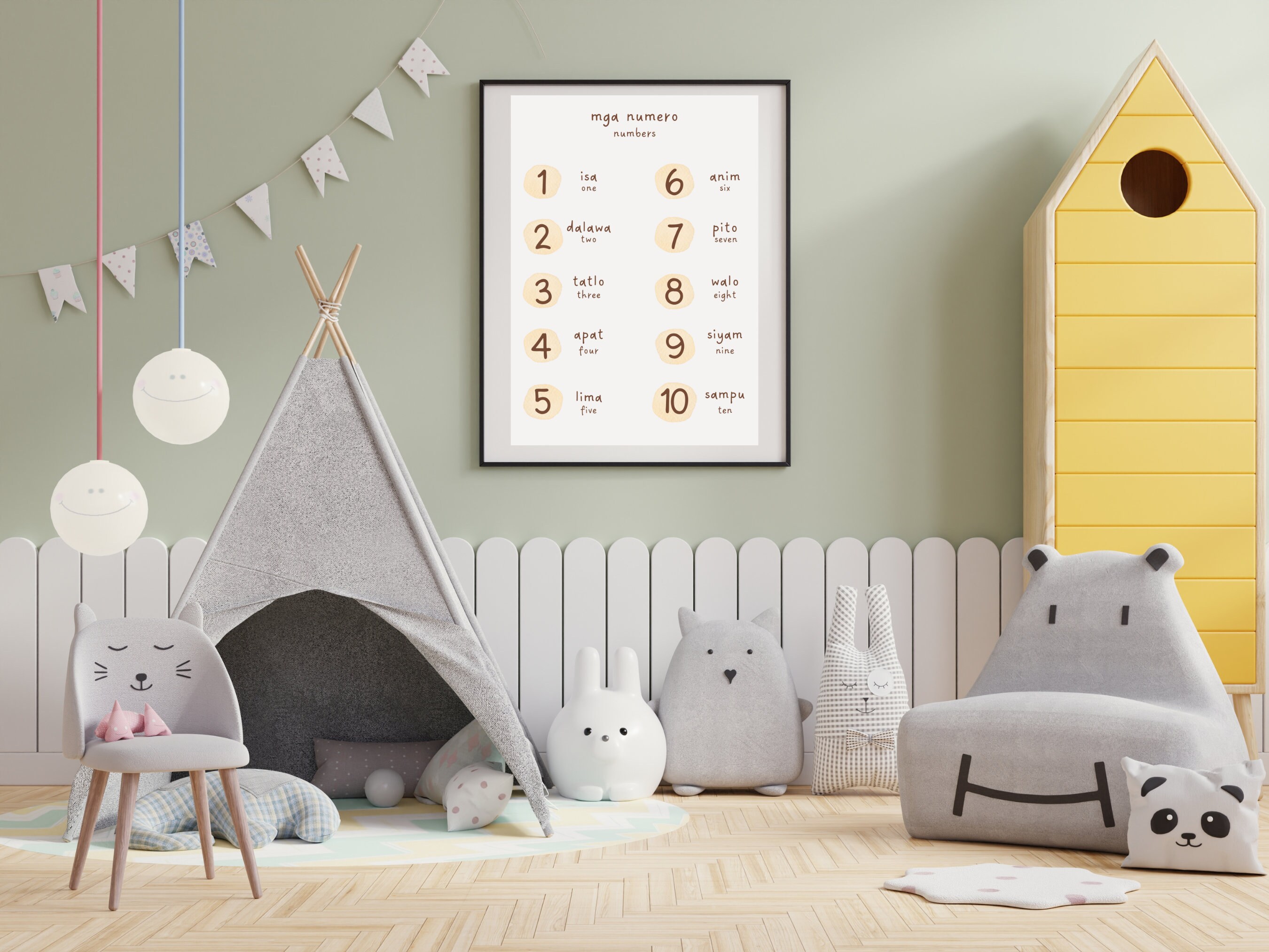 Minimal and Aesthetic Filipino Tagalog *NUMBERS* Poster Digital ...