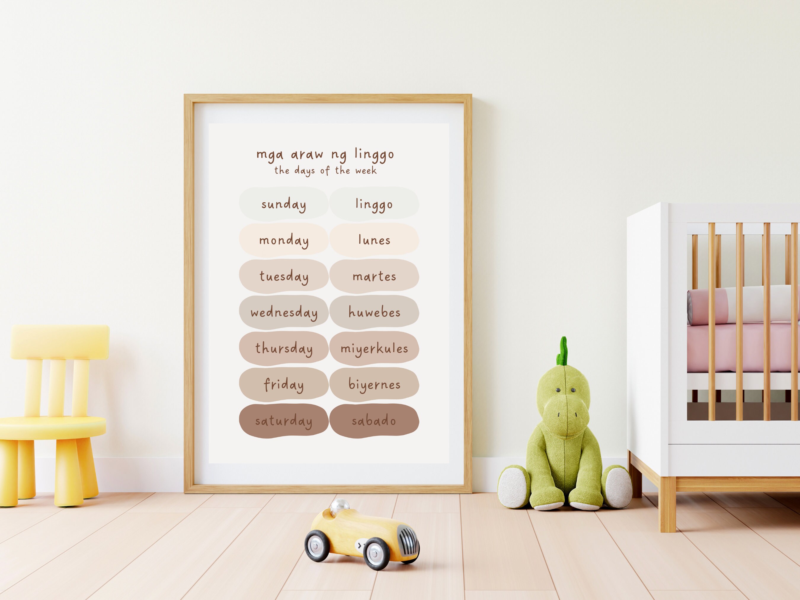 Minimal and Aesthetic Filipino Tagalog Days of the Week Poster Digital ...