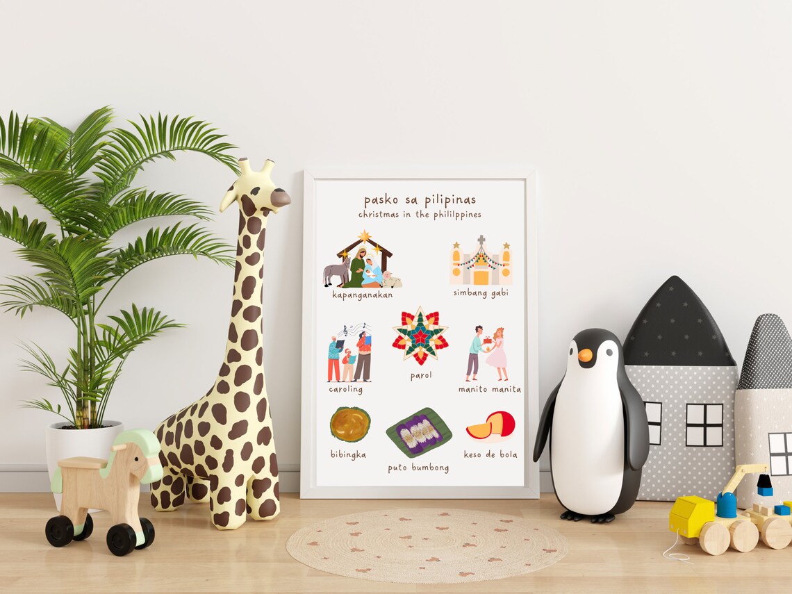 Minimal and Aesthetic Filipino Christmas Traditions Poster Digital ...