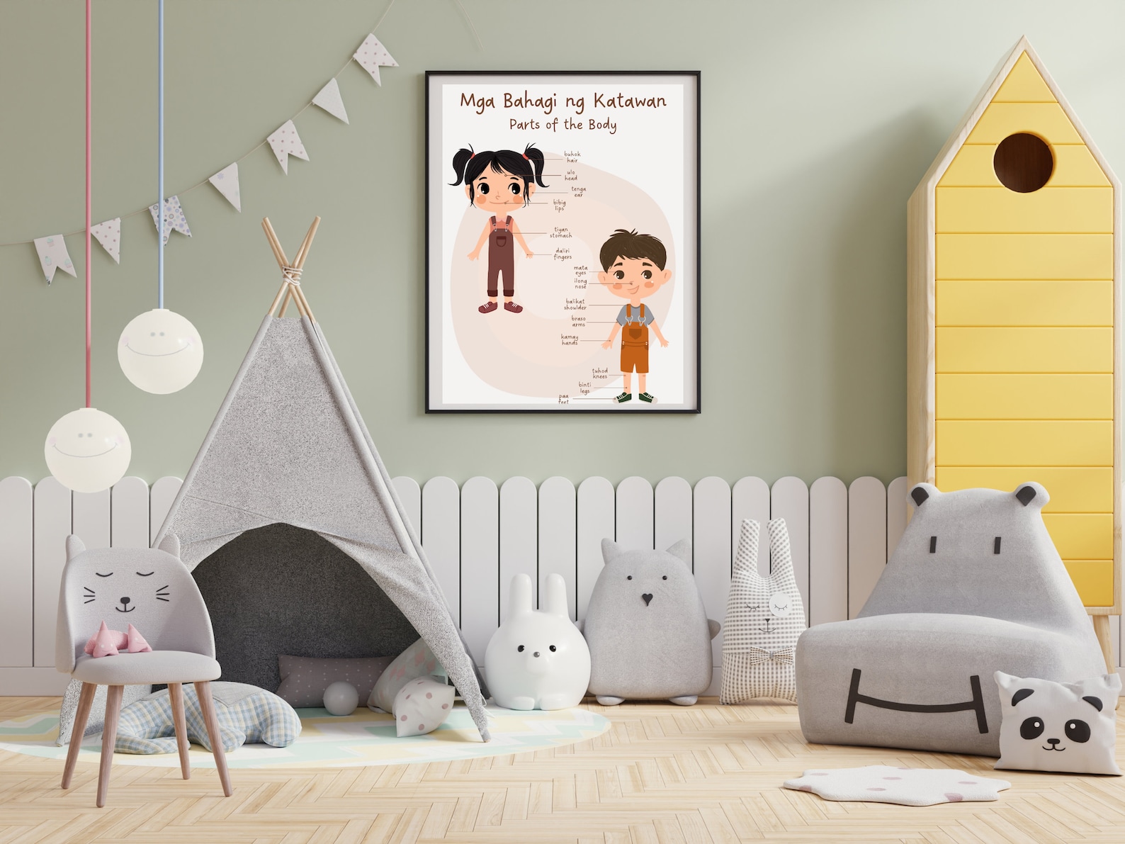 Minimal and Aesthetic Filipino Tagalog Body Parts Poster Digital ...