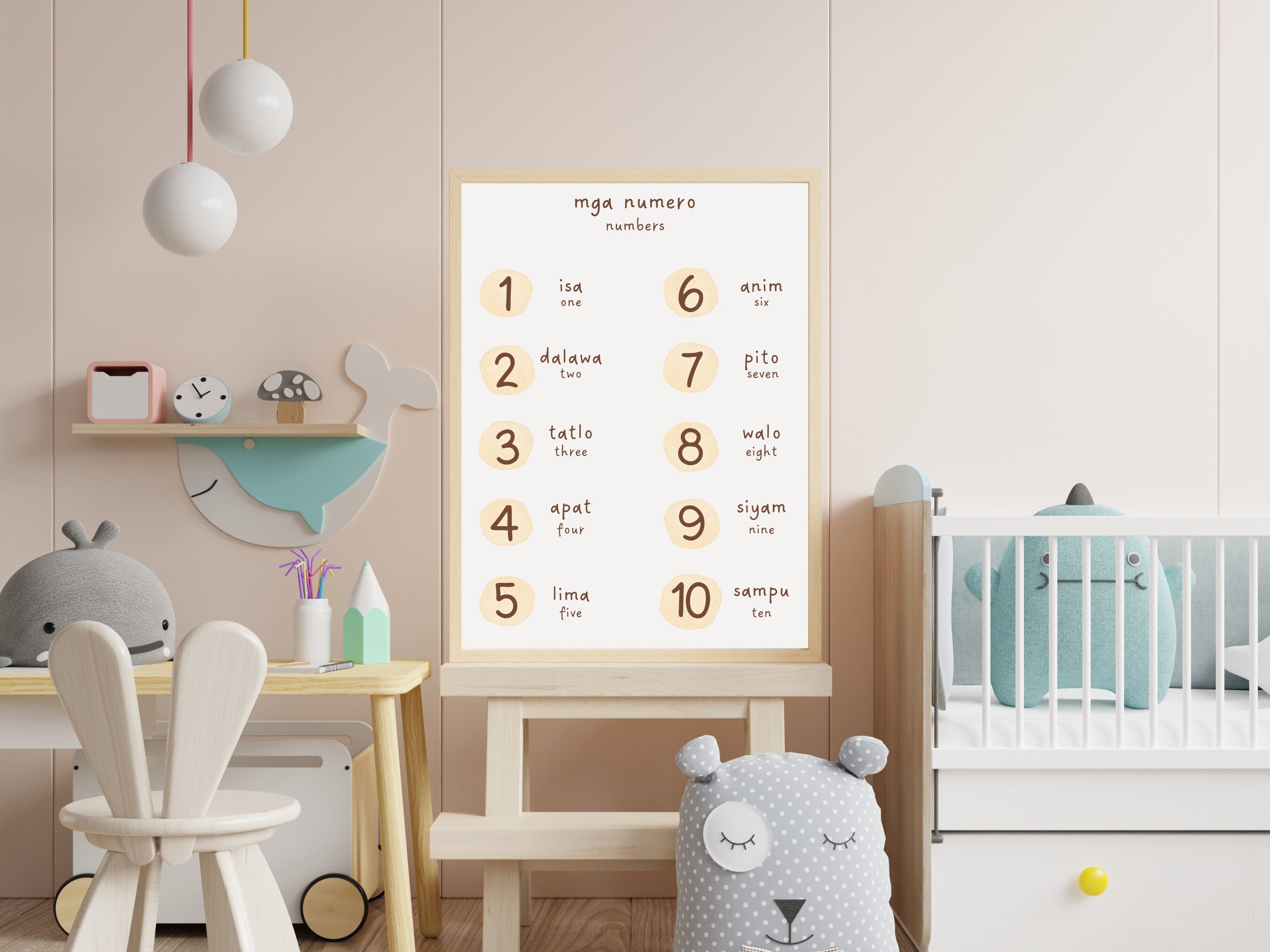 Minimal and Aesthetic Filipino Tagalog NUMBERS Poster Digital Download ...