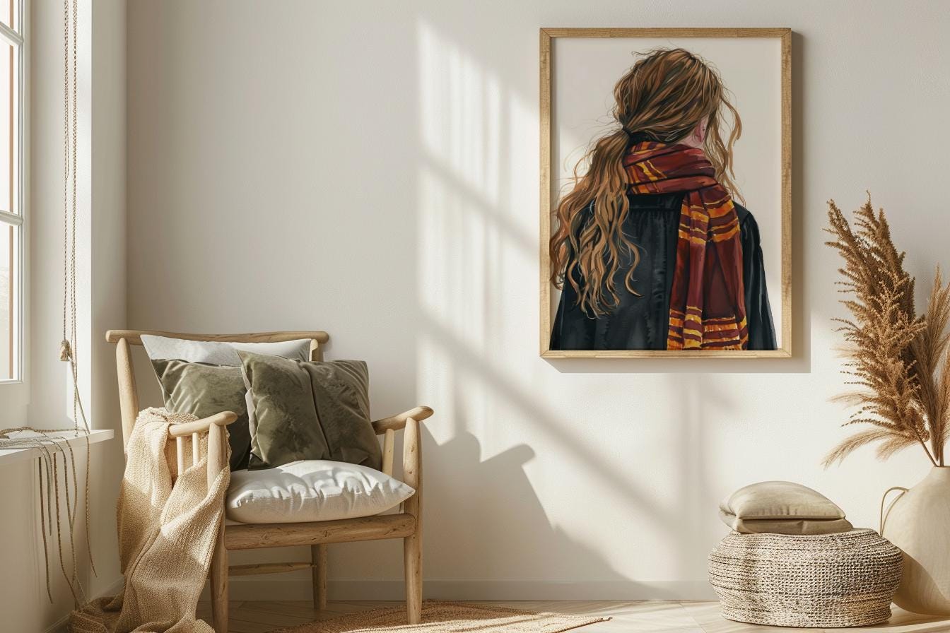 Hermione Watercolor Decor | Vintage Wizard School Decor | Magical ...