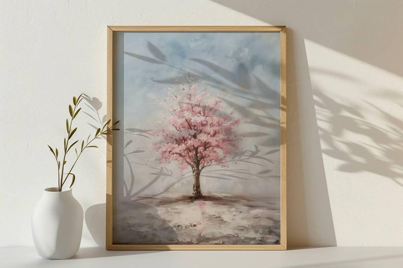 Printable Cherry Blossom Art | Girly Artwork | Pink Art | Spring Cherry ...