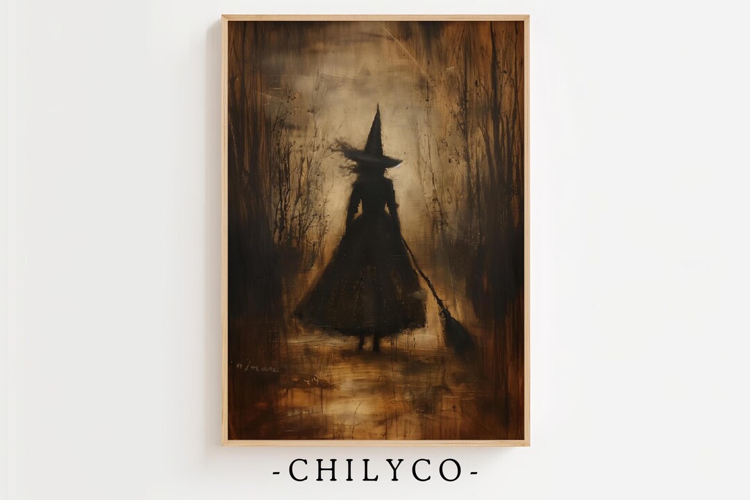 Halloween Witch Oil Painting | Abstract Blurry Witch Art | Creepy Witch ...
