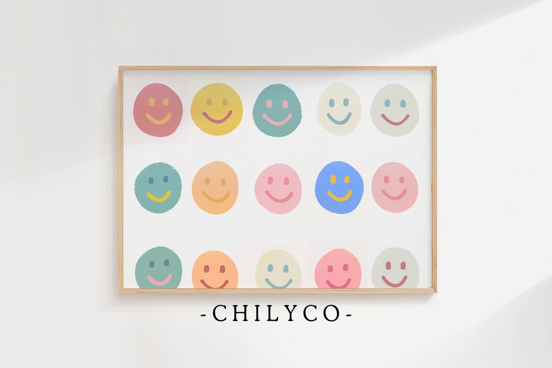 Pastel Smiley Face Artwork | Watercolor Smiley Faces Art | Fun Colorful ...