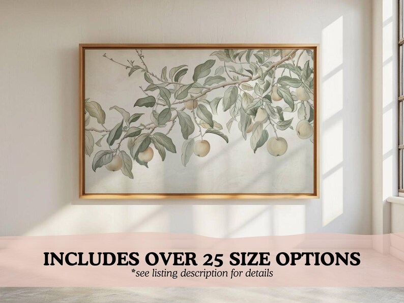 Printable Apple Tree Branch Art | Vintage Oil Painting | Watercolor Art ...
