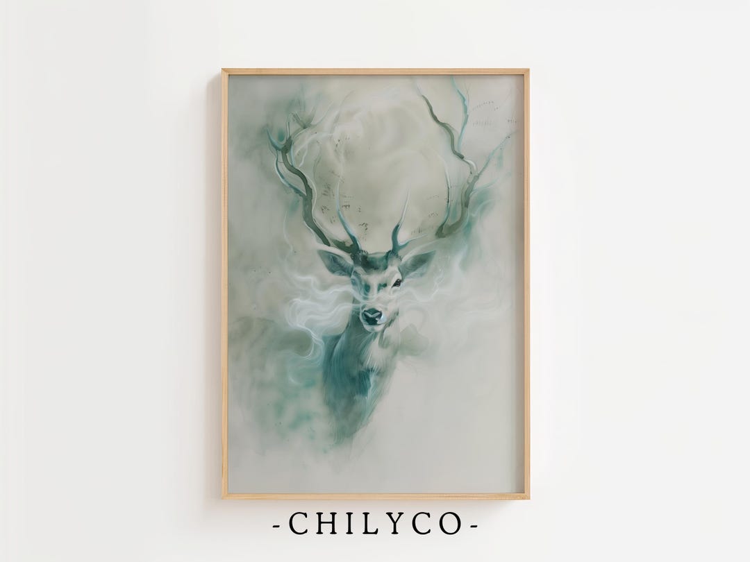 Magical Stag Patronus Watercolor Painting | Magical School Art | Wizard ...