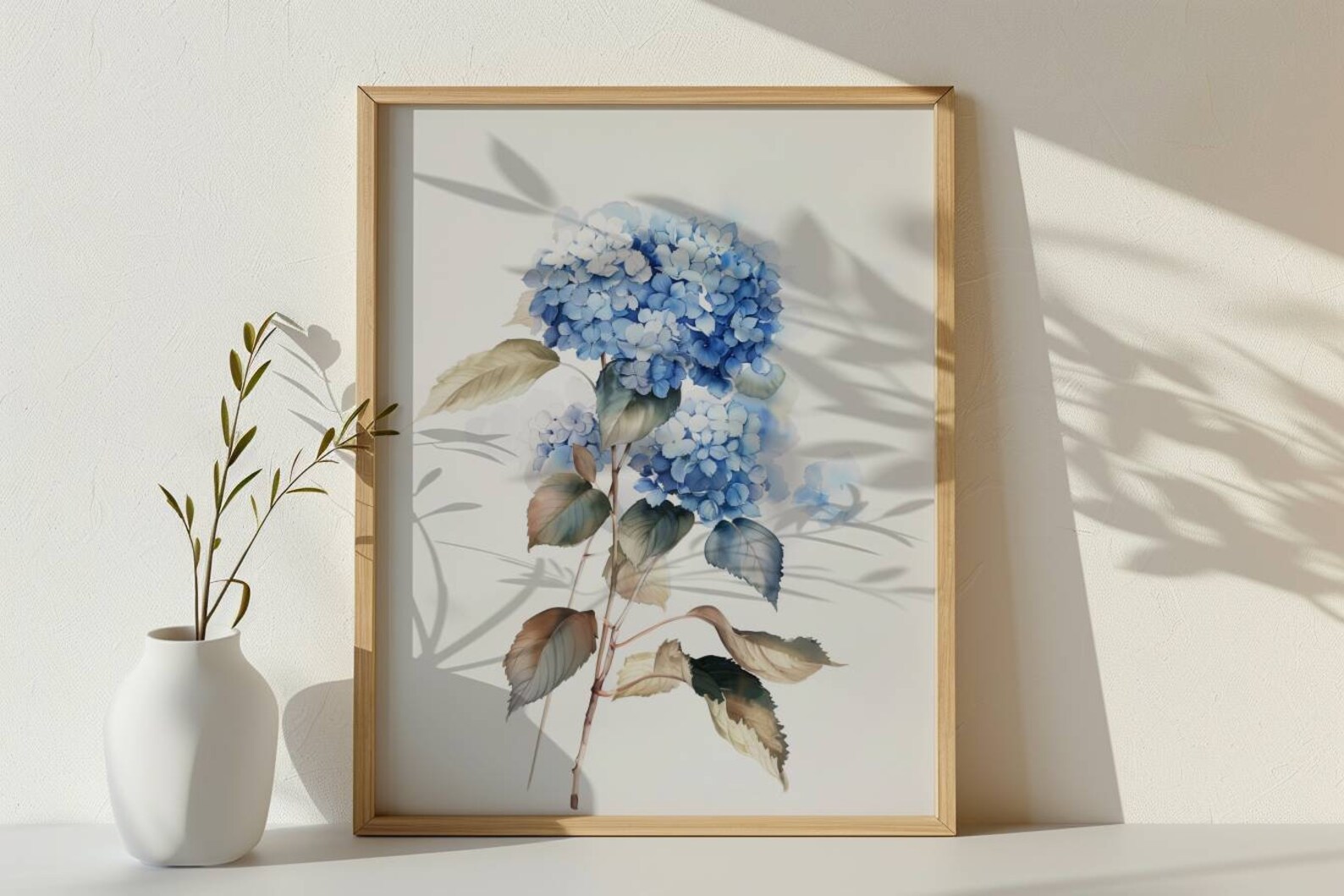 Printable Blue Hydrangeas Art Floral Art Vintage Art Print Instant ...
