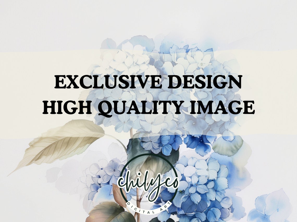 Printable Blue Hydrangeas Art Floral Art Vintage Art Print Instant ...