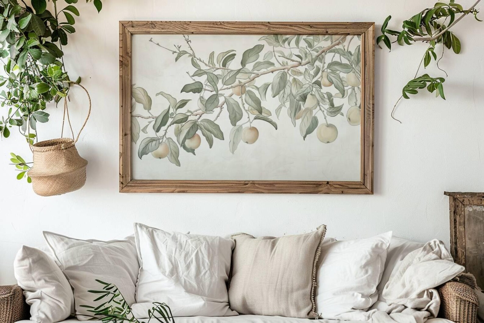 Printable Apple Tree Branch Art | Vintage Oil Painting | Watercolor Art ...