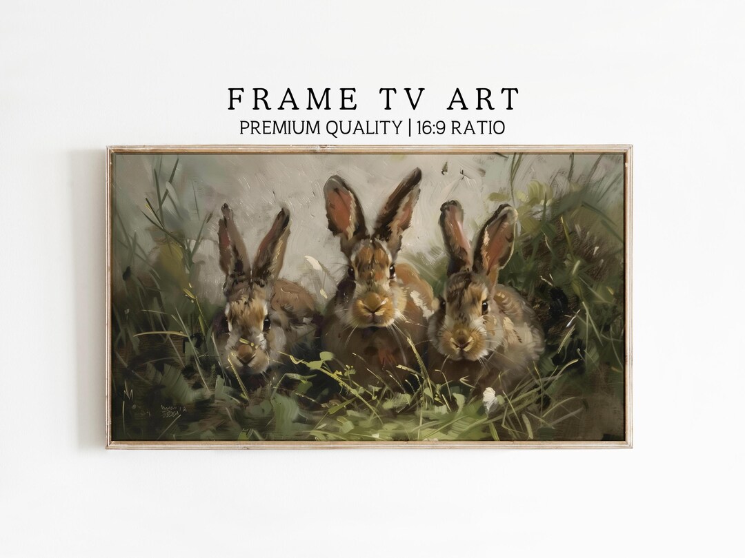 Vintage Bunnies Samsung Frame TV Art | Easter Bunny Frame TV Art | Cute ...