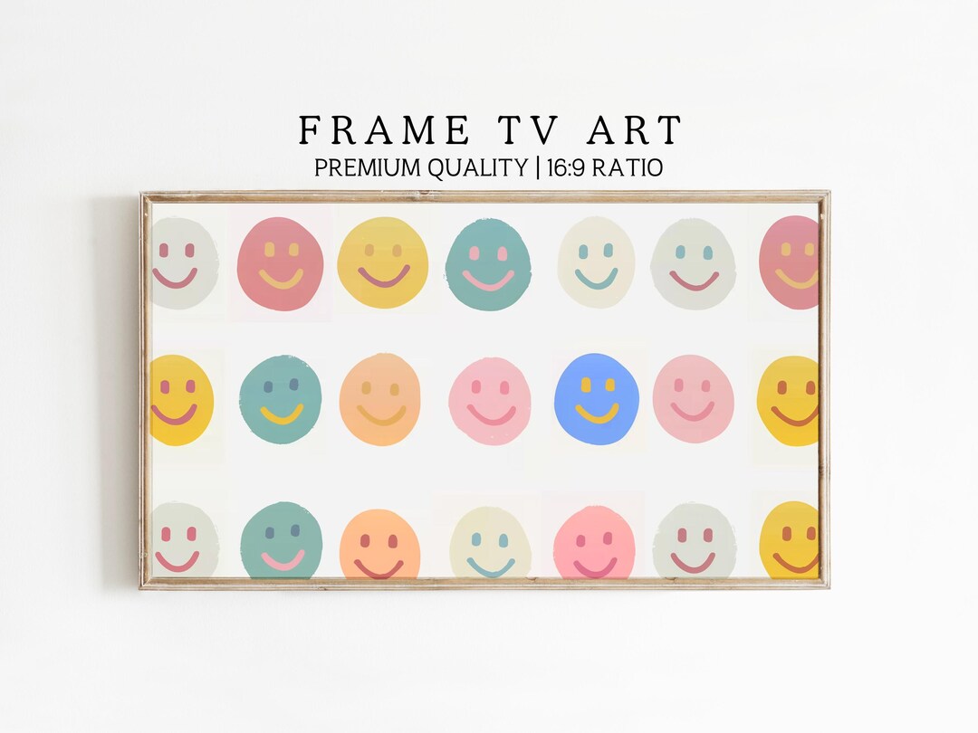 Smiley Face Samsung Frame TV Art | Fun Summer Frame TV Art | Pastel ...