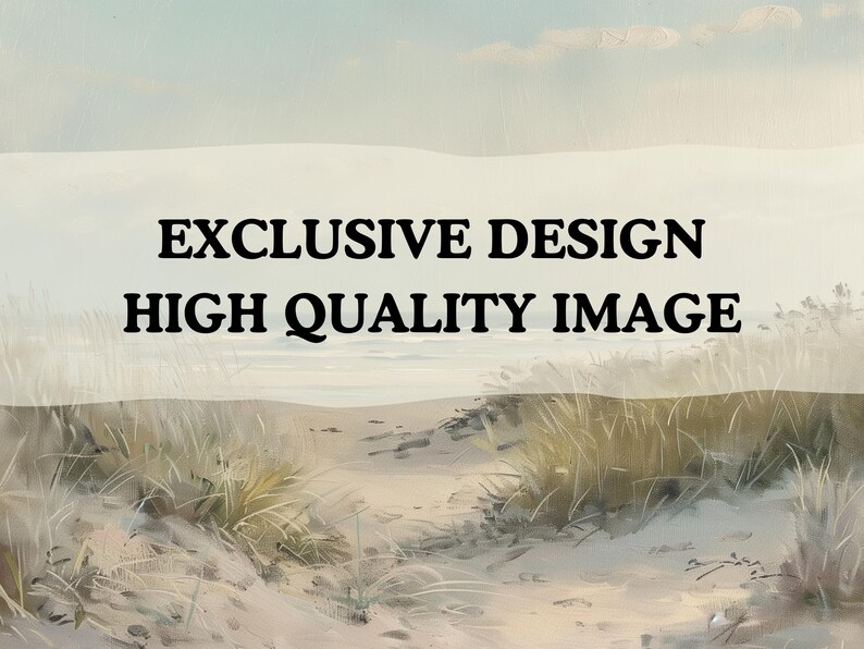 Vintage Beach Sand Dunes Oil Painting | Vintage Ocean Art | Beach House ...