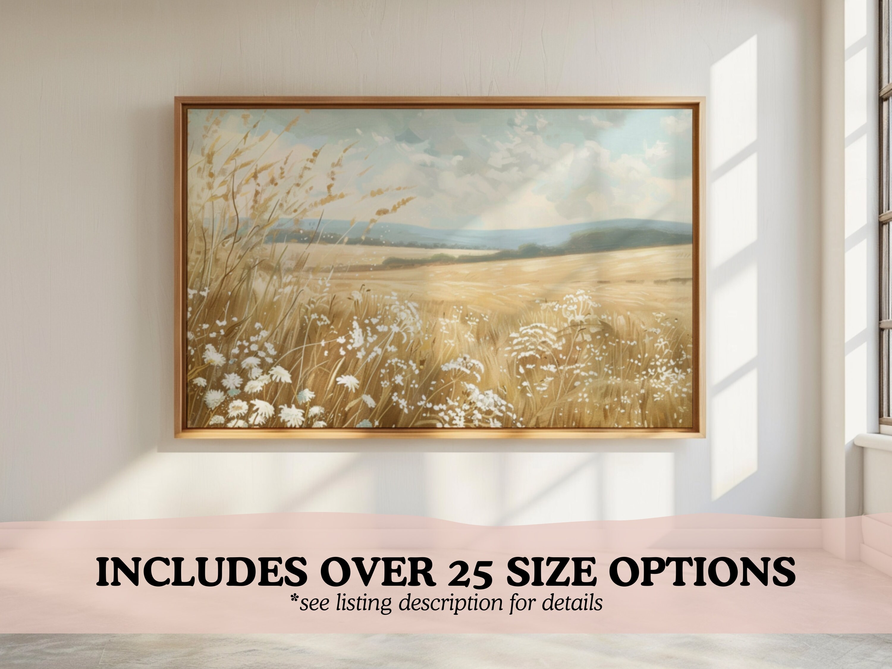 Wheat Field Artwork | Wildflower Field | Floral Wheat Field | Summer ...
