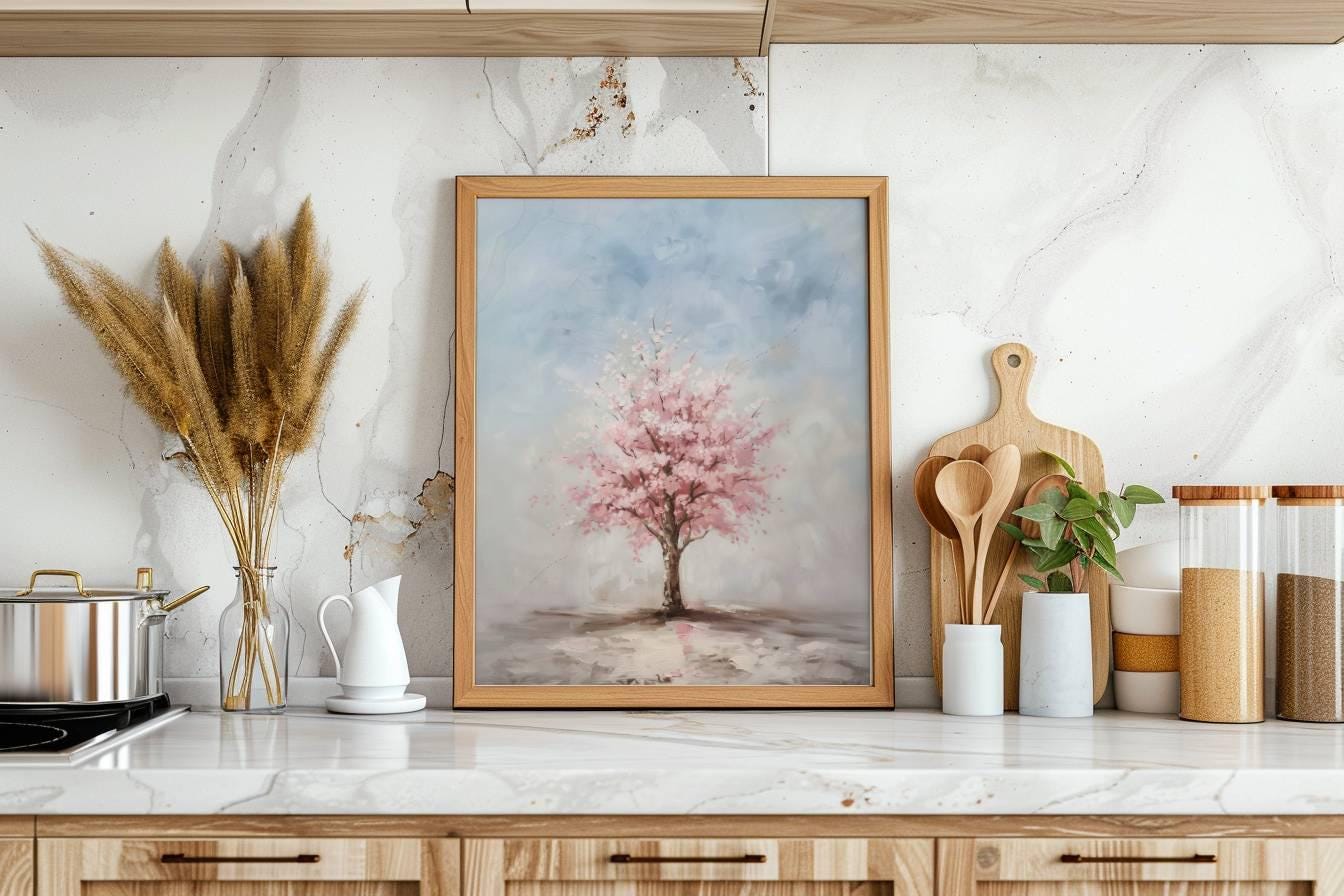 Printable Cherry Blossom Art | Girly Artwork | Pink Art | Spring Cherry ...