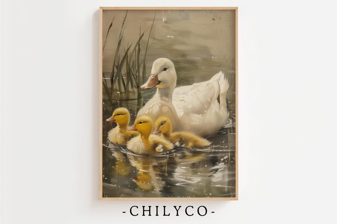 Vintage Spring Ducks Digital Art | Antique Easter Decor | Simple ...