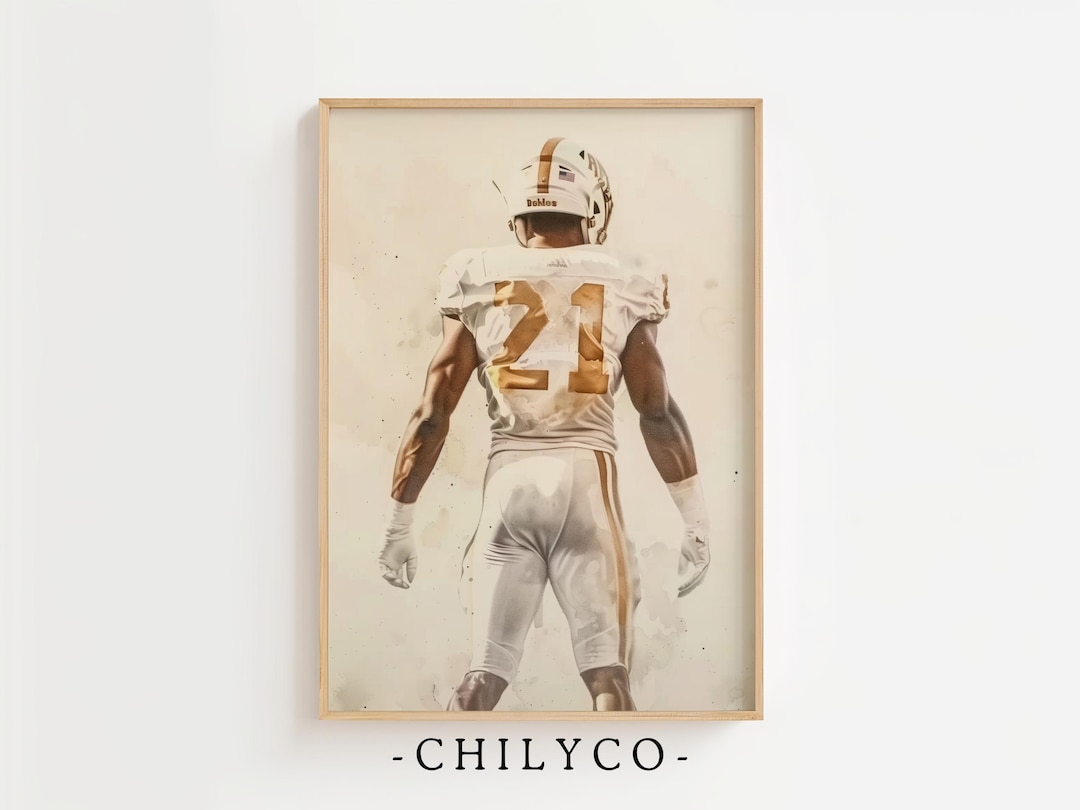 Vintage Style Football Player Oil Painting | Football Nursery Art | Man ...