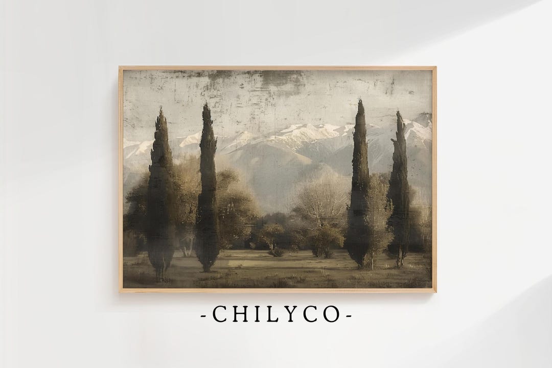 Cypress Trees Moody Art | Cypress Trees Canvas Painting | Trees ...