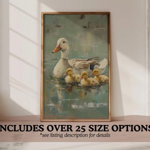 Printable Vintage Spring Ducks Art Print | Neutral Beige Cottagecore ...