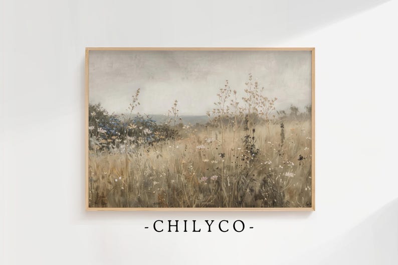 Muted Wildflower Field Printable Art | Fall Flower Field | Country ...