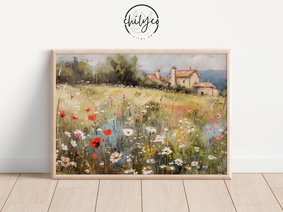 French Country Farmhouse Art Printable Art French Farm Art Wildflower ...