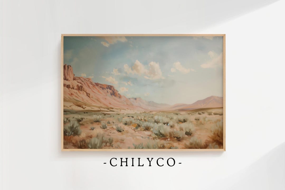 Rustic Desert Oil Painting | Arid Landscape Artwork | New Mexico Desert ...