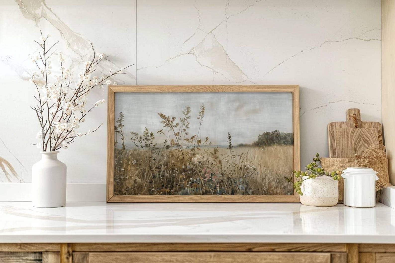 Muted Wildflower Field Printable Art | Wildflowers Art | Flowers Art ...