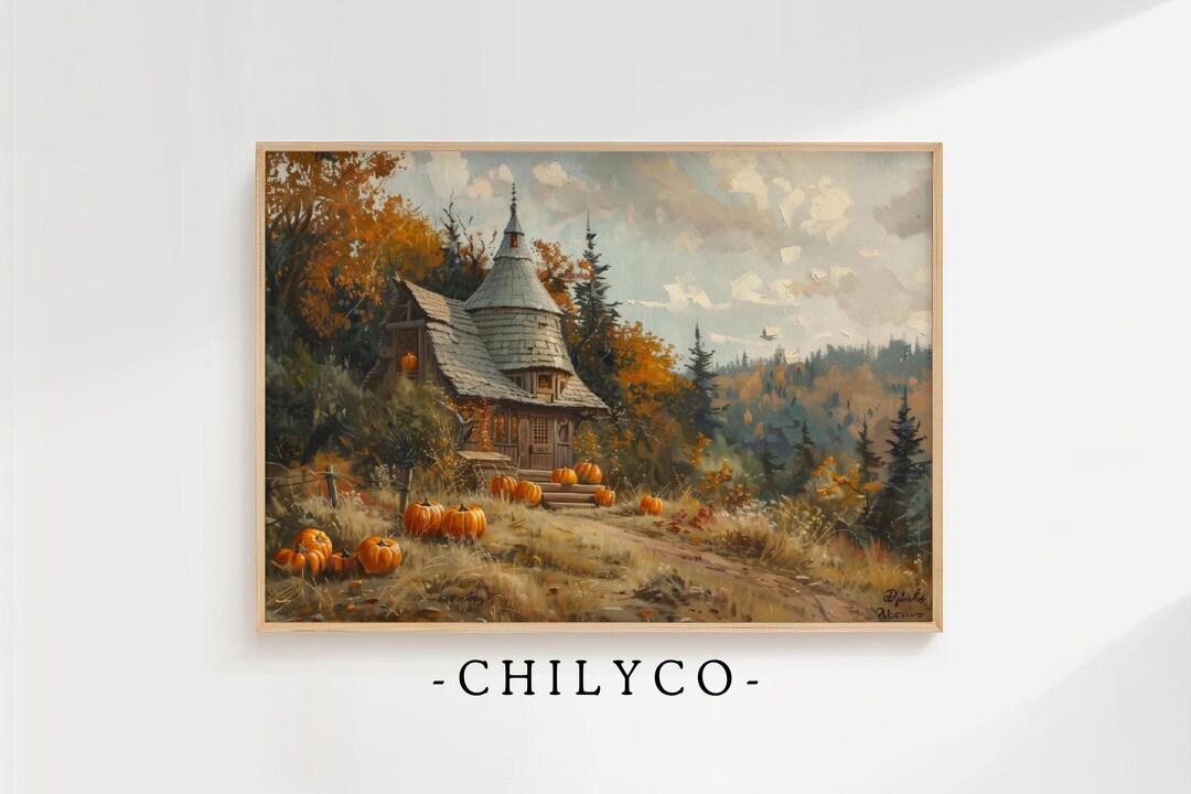 Vintage Wizard Cottage Oil Painting | Autumn in Europe | Wizarding ...