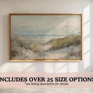 Vintage Beach Sand Dunes Oil Painting | Vintage Ocean Art | Beach House ...