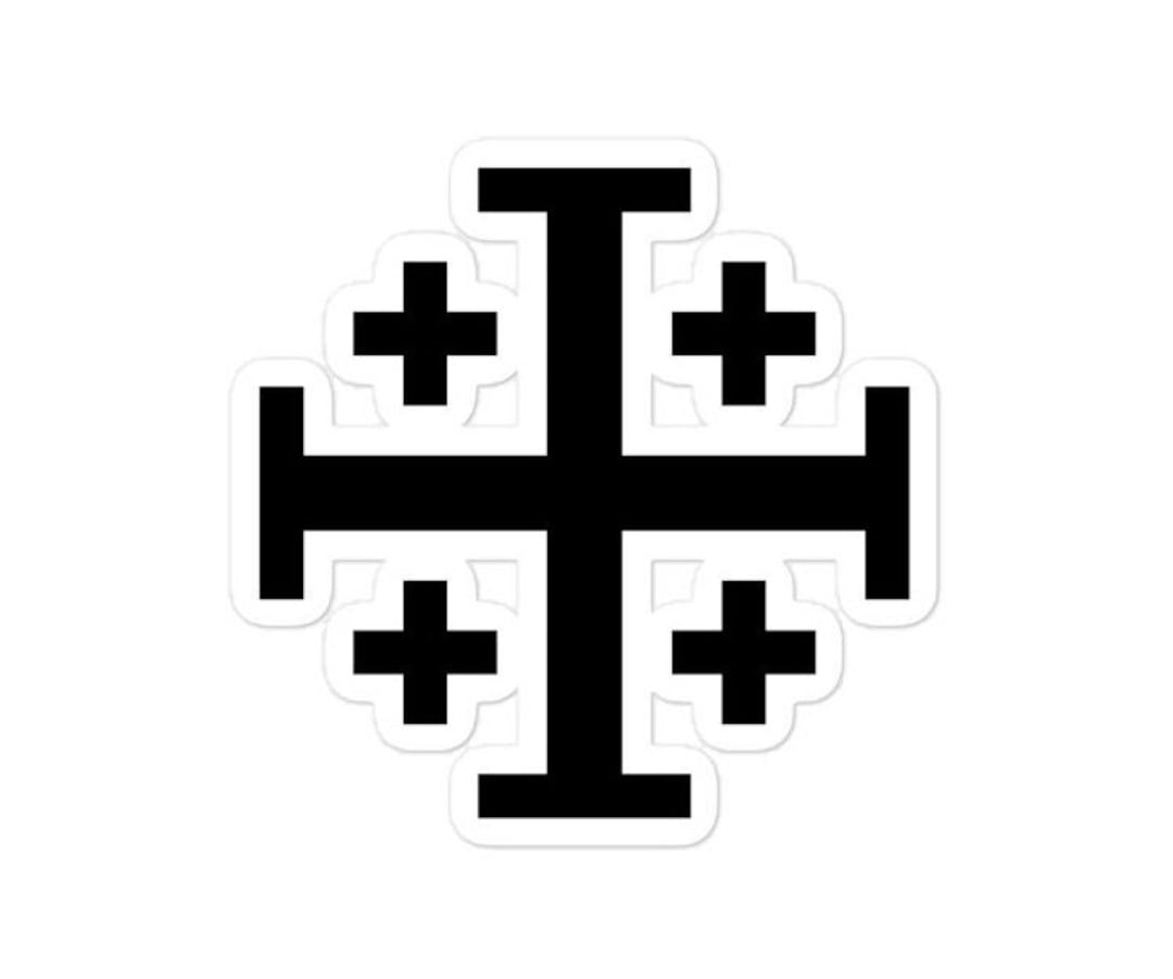 Jerusalem Cross, Catholic, Christian Cross Sticker - Etsy