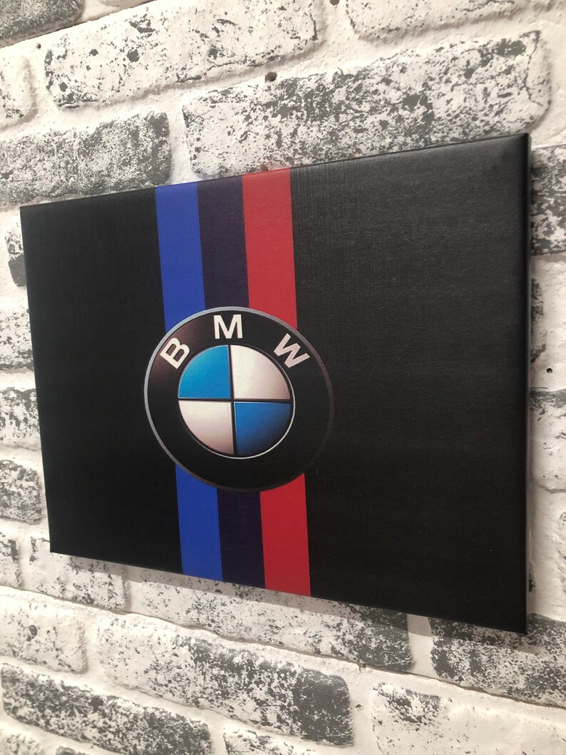 LED BMW Emblem Wall Decor, BMW Fanatic Lighted Wall Canvas, Car Fan Led ...