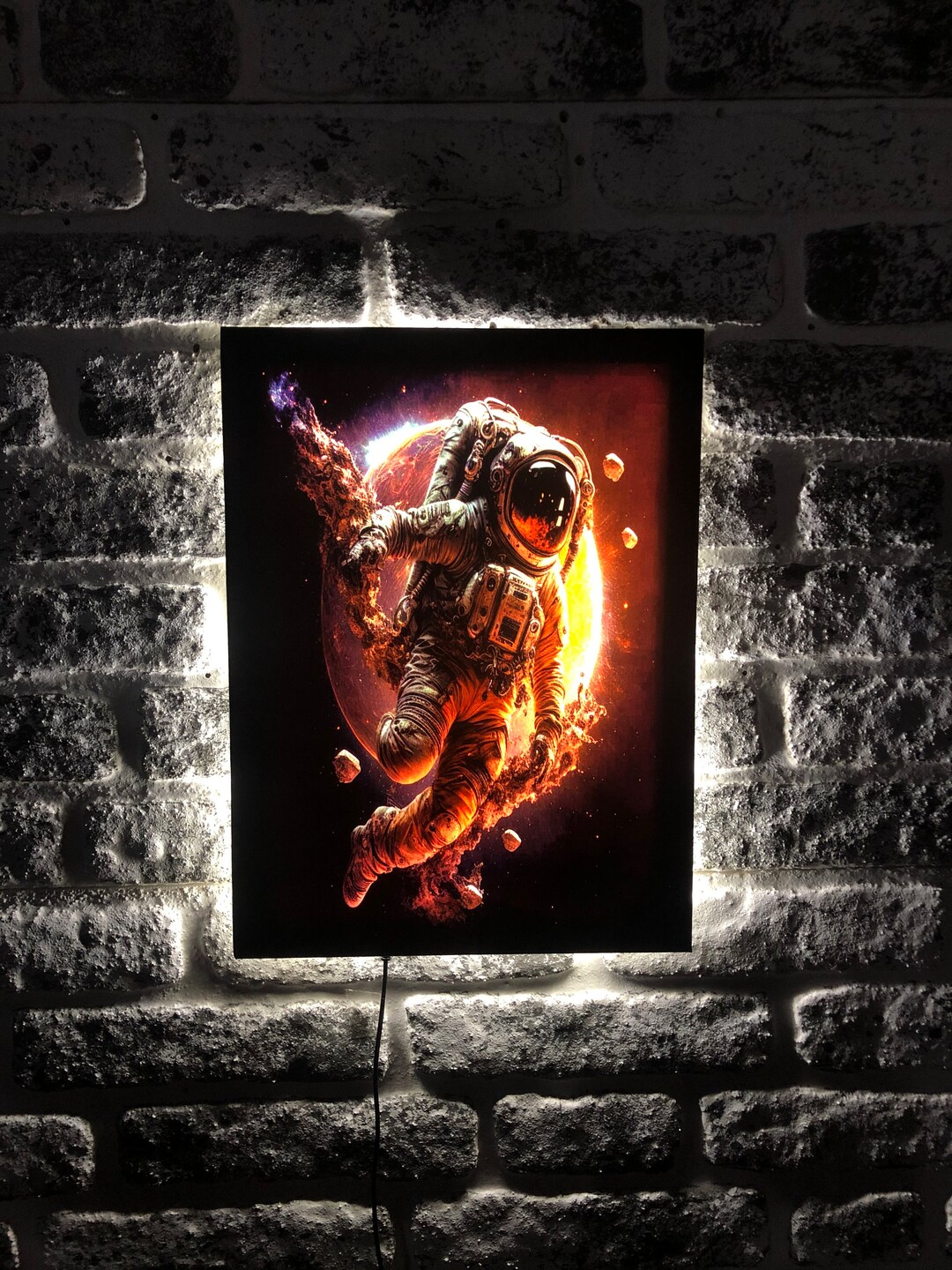 Astronaut Glow-in-the-dark Canvas, Space Explorer Led Wall Decor, Space ...