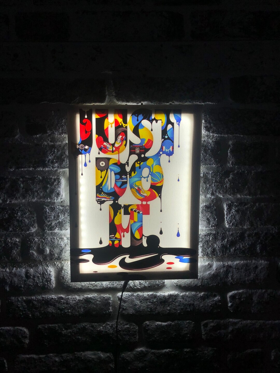 Just Do It Lighted Poster Led Light Canvas Poster Handmade - Etsy
