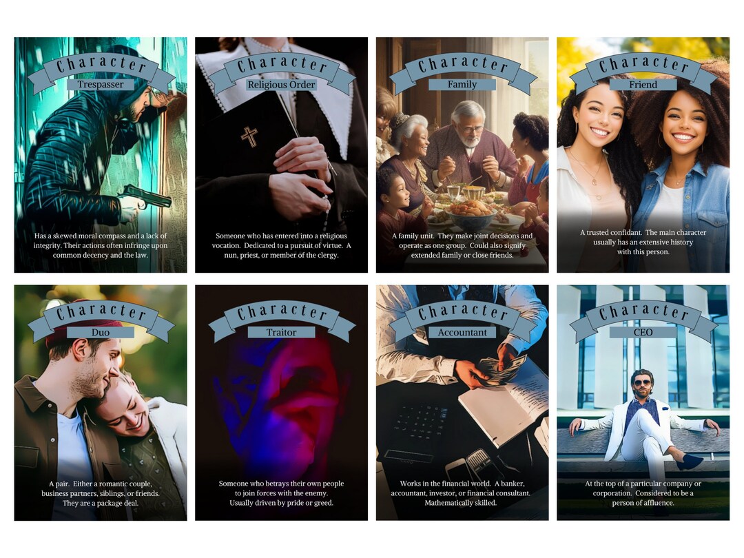 Character Cards Writing Deck, Personality Traits Deck, Writing Prompts ...