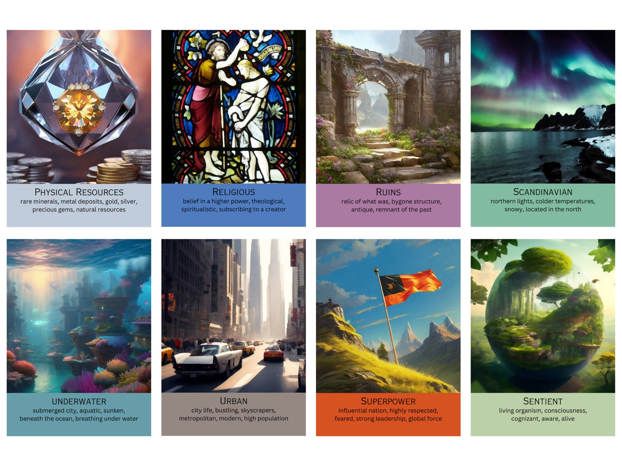 Worldbuilding Writing Deck, Decks for Creative Writing - Gamers ...