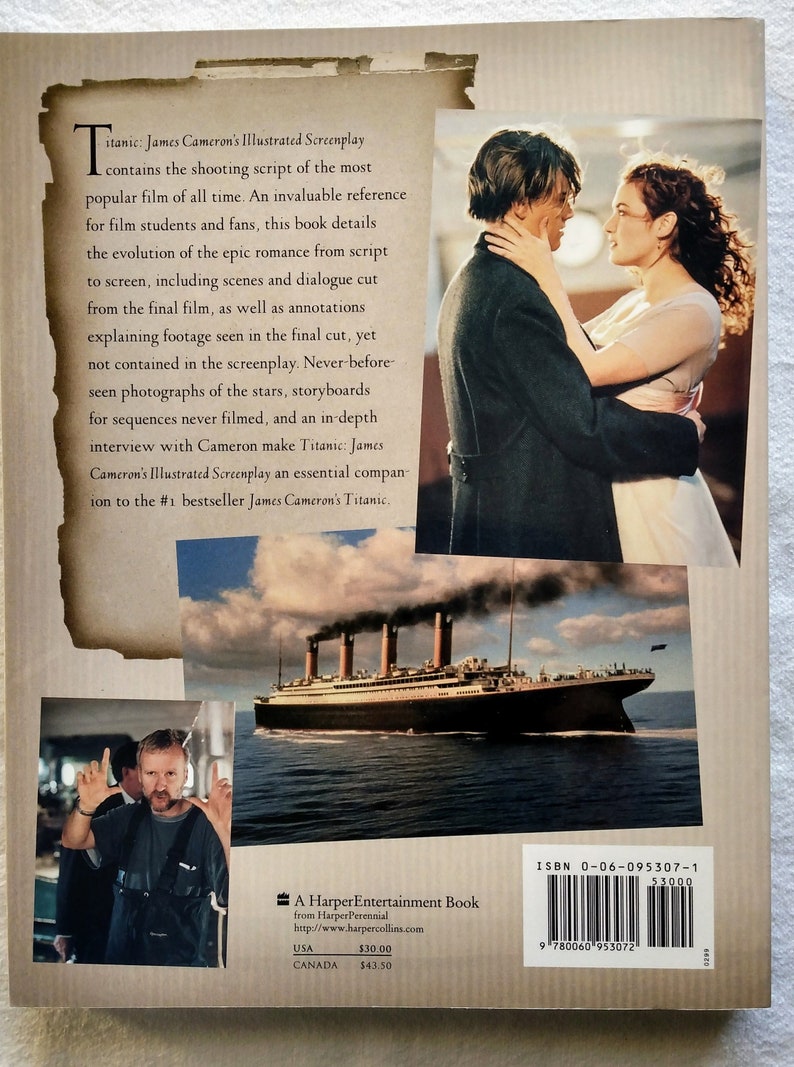 Titanic .james Cameron's Illustrated Screenplay.annotated - Etsy