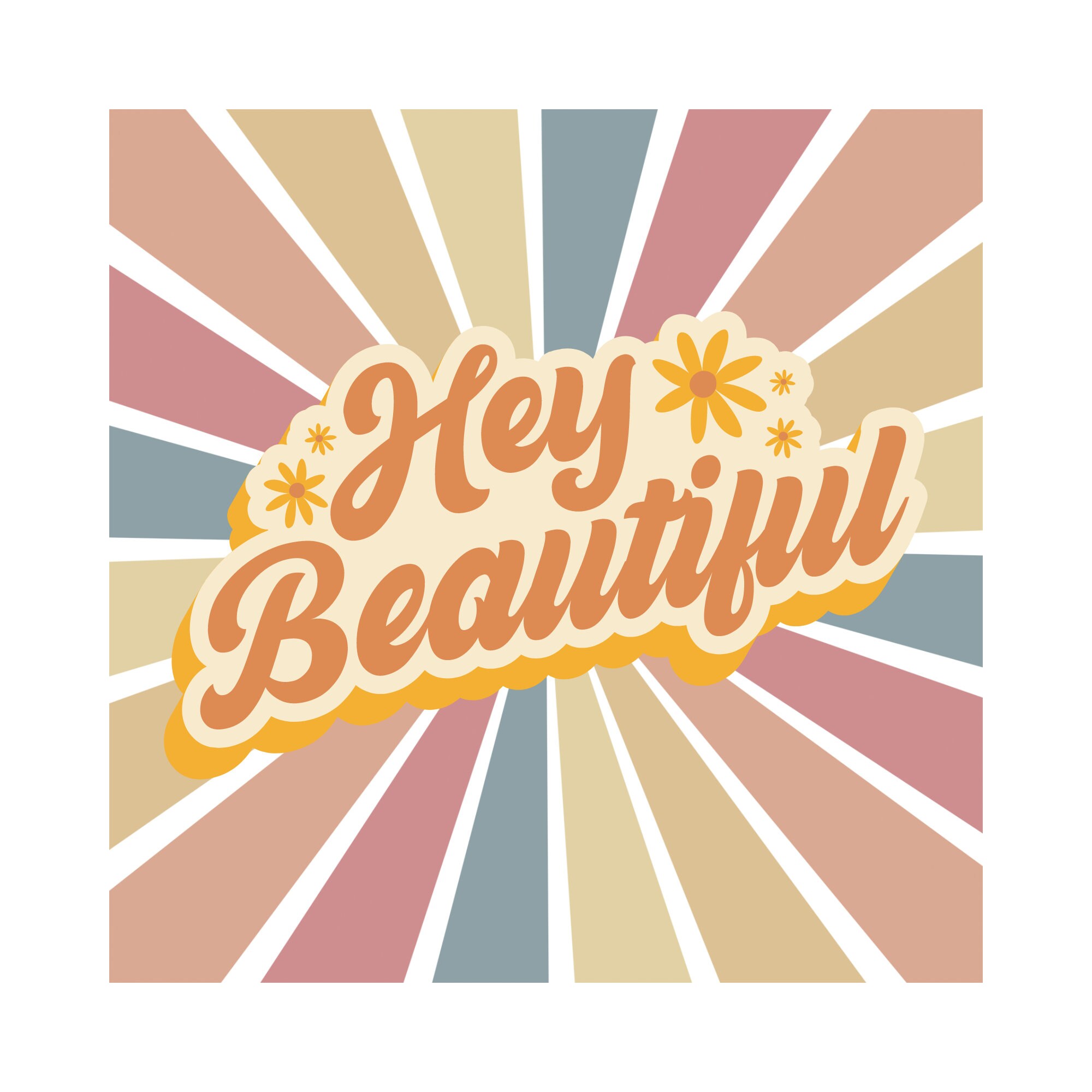 Hello Beautiful SVG | Digital Download | Vector | Happy | Hippie - Etsy