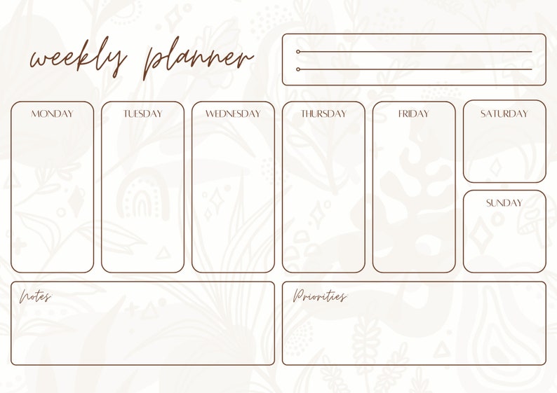 Minimalist Weekly Planner Printable | Neutral Weekly Planner ...