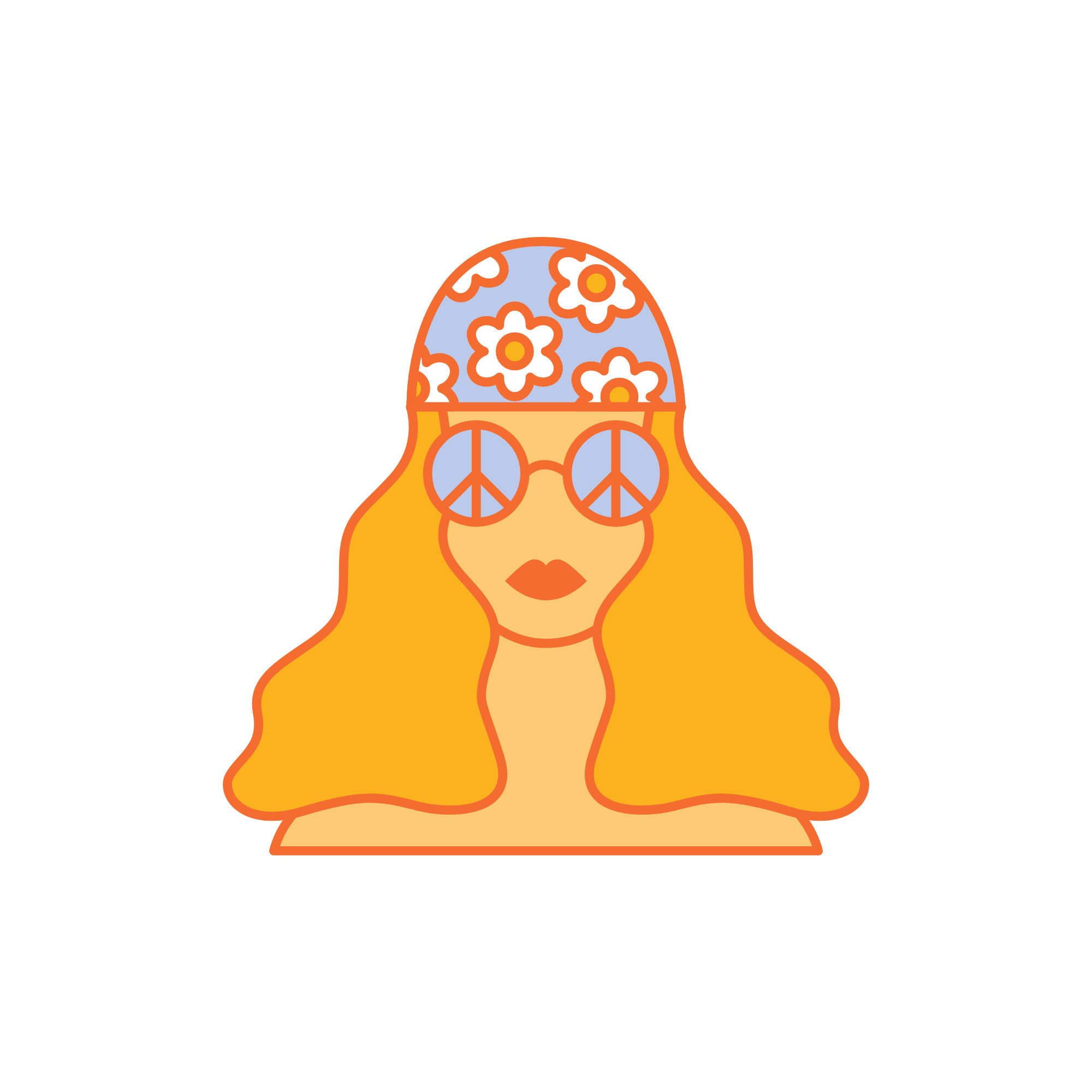 Hippie Girl SVG - Etsy