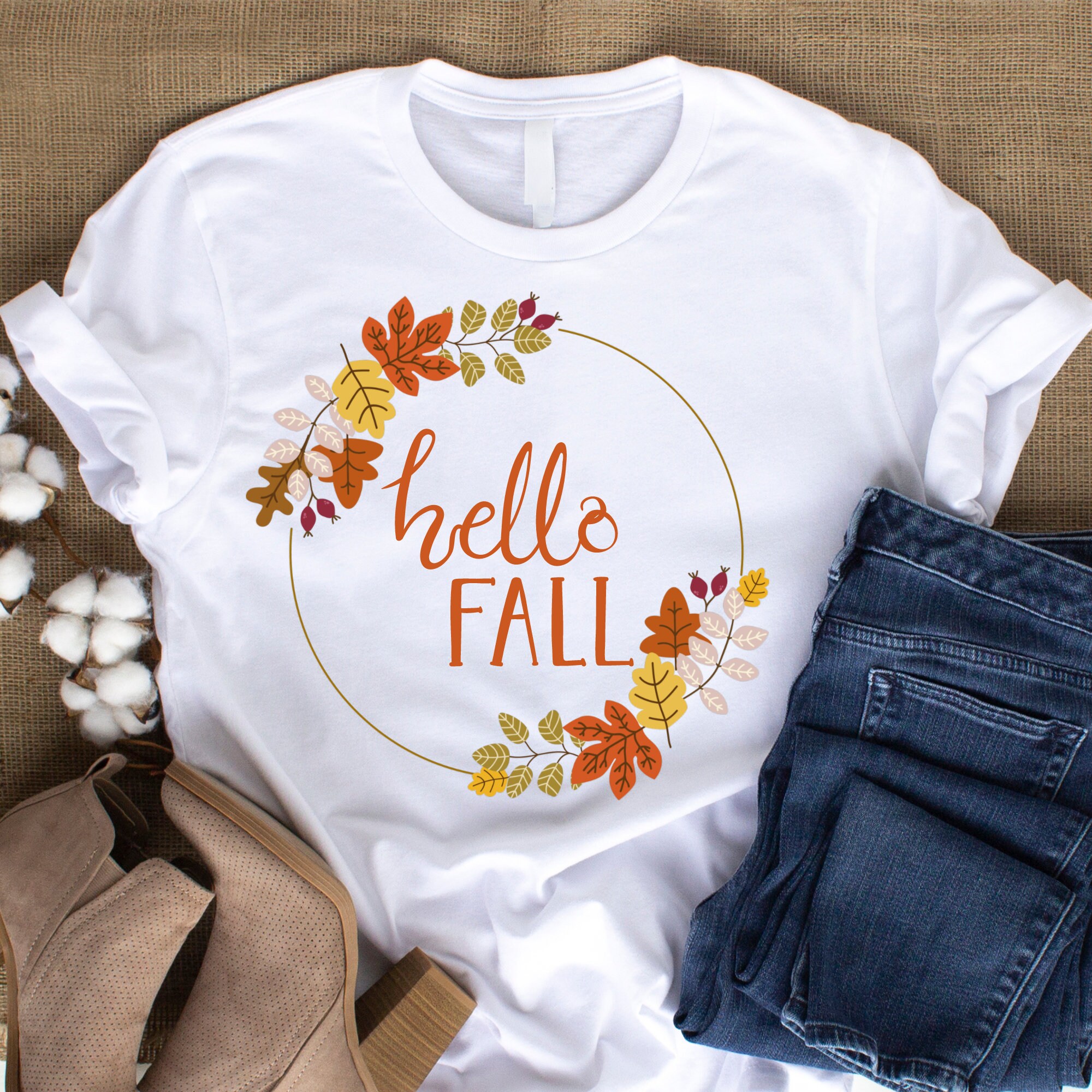 Hello Fall SVG - Etsy