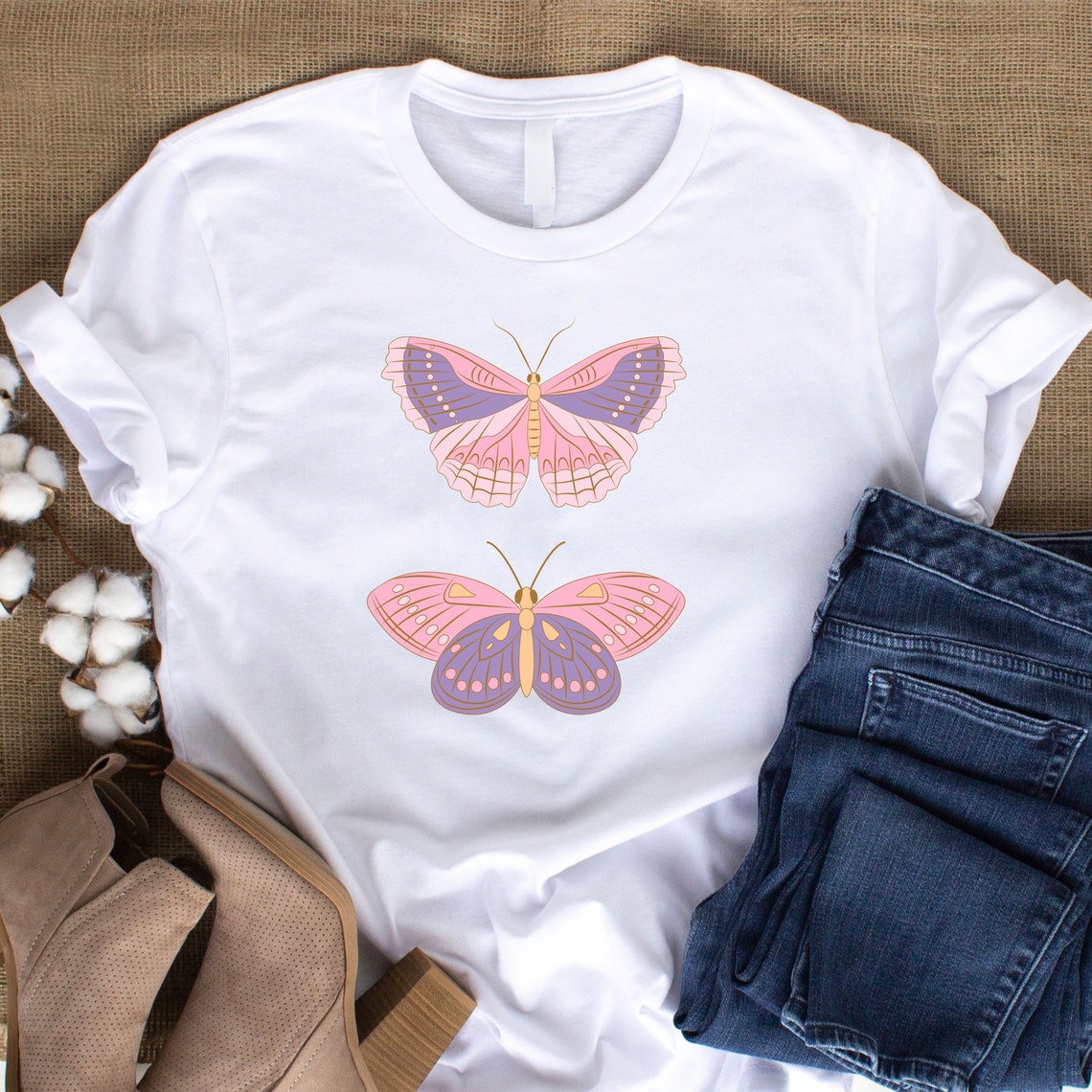 Pink & Purple Butterflies SVG (digital Download) - Etsy