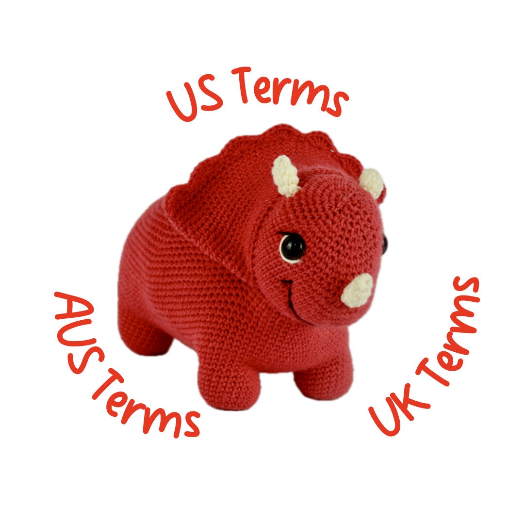 Trixie the Triceratops Low Sew Crochet Pattern - Etsy